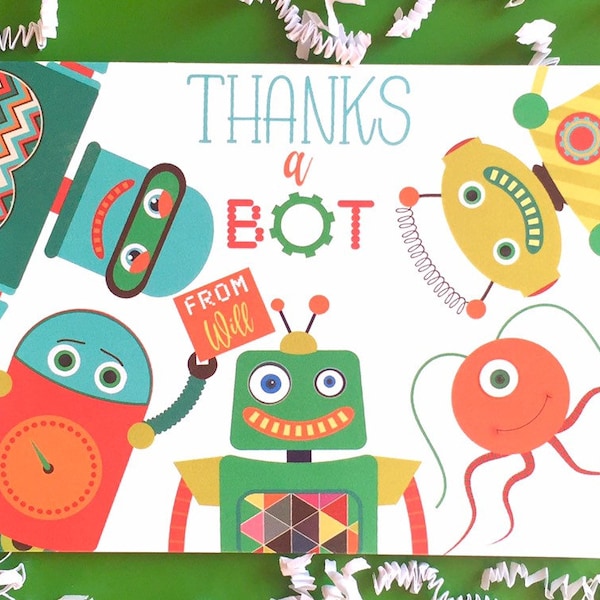 Robot Thank You Cards - Etsy