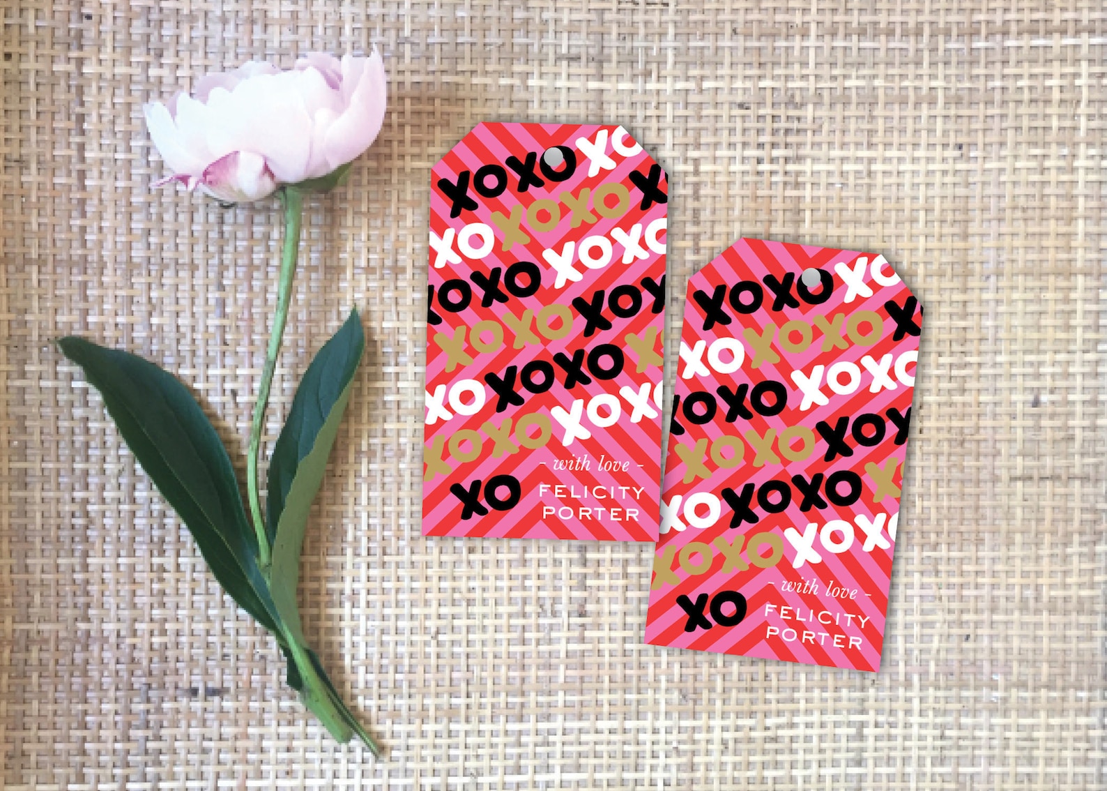 Graffiti XOXO Personalized Gift Tag/luggage Tag Handwritten Valentine ...
