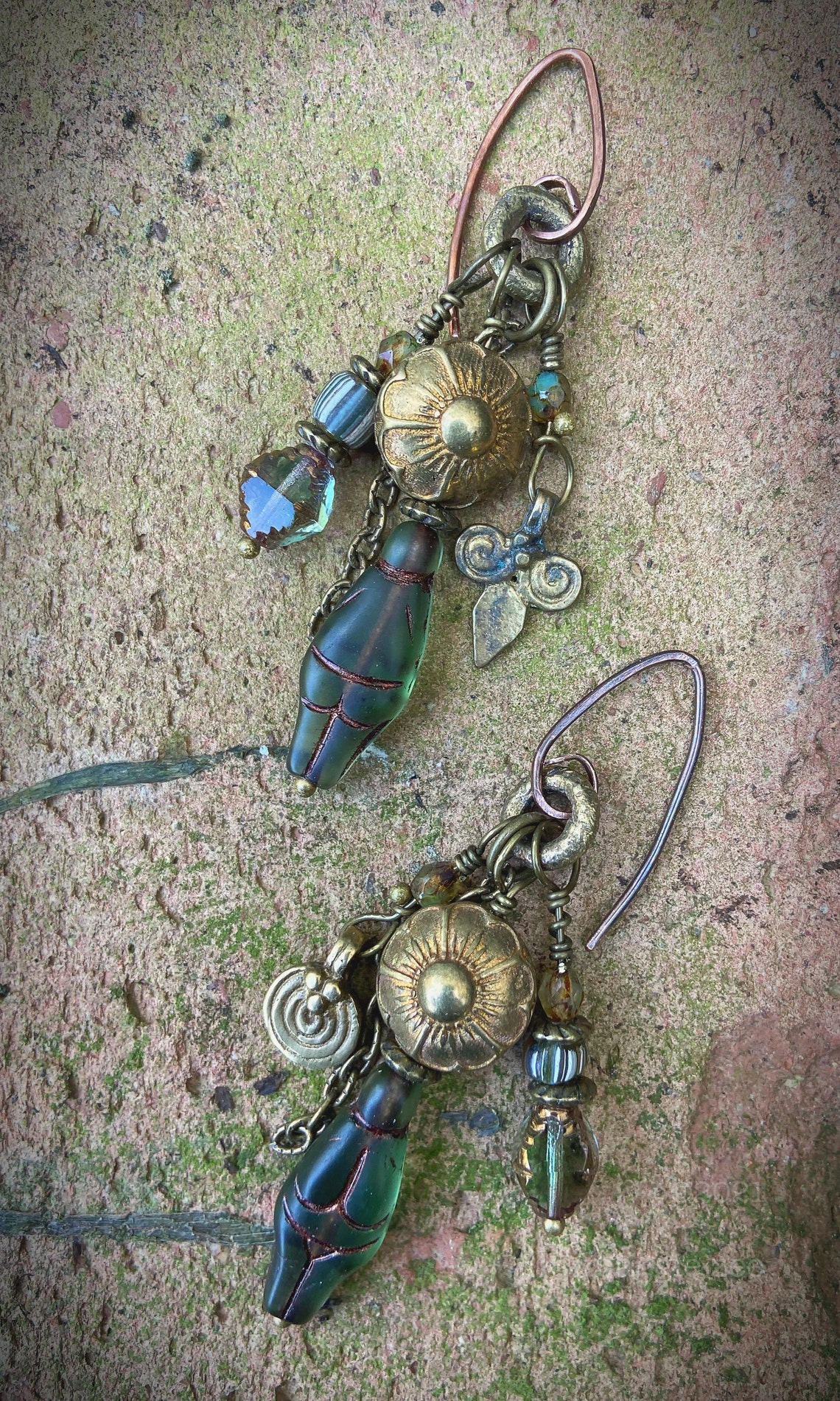 Green Goddess Lucky Mojo Talisman Amulet Earrings - Etsy