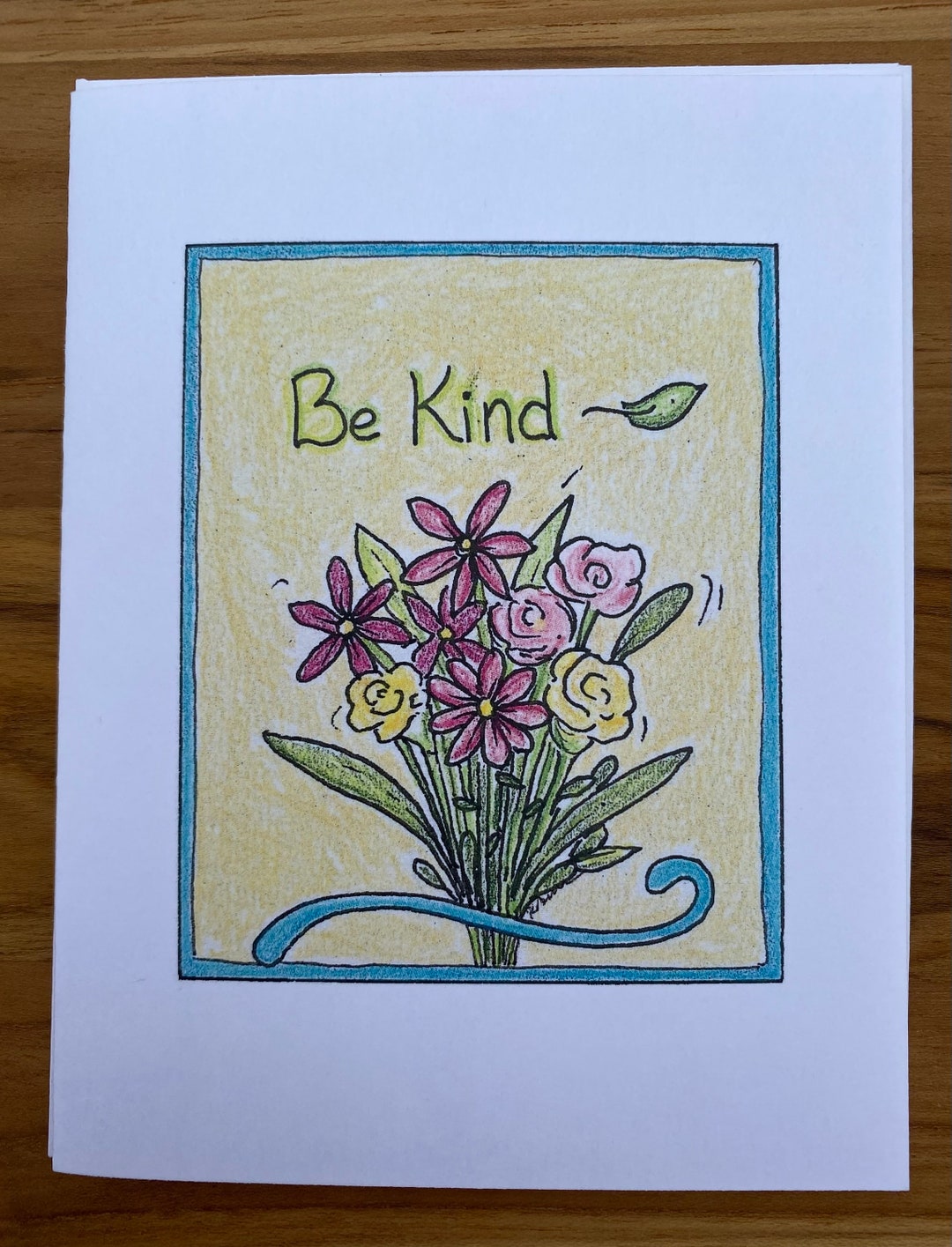 Be Kind, Blank Greeting Card - Etsy