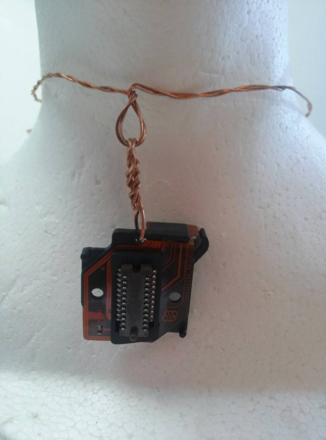 Torque Style Twisted Copper Wire Necklace With Hard Drive Connector ...