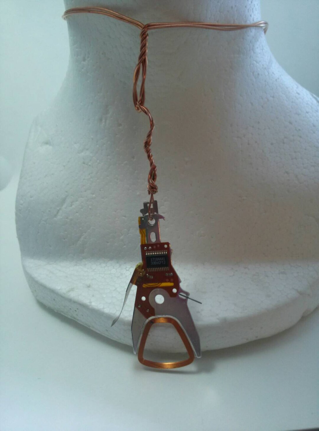 Torque Style Twisted Copper Wire Necklace With Hard Drive - Etsy