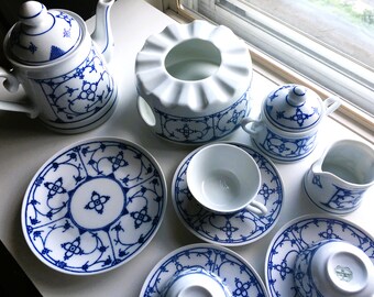 Blue White Tea Set - Etsy