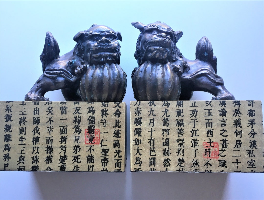 Fabulous Foo Dogs|foo Dog Pair|metal Foo Dogs With Bronze Finish|foo ...