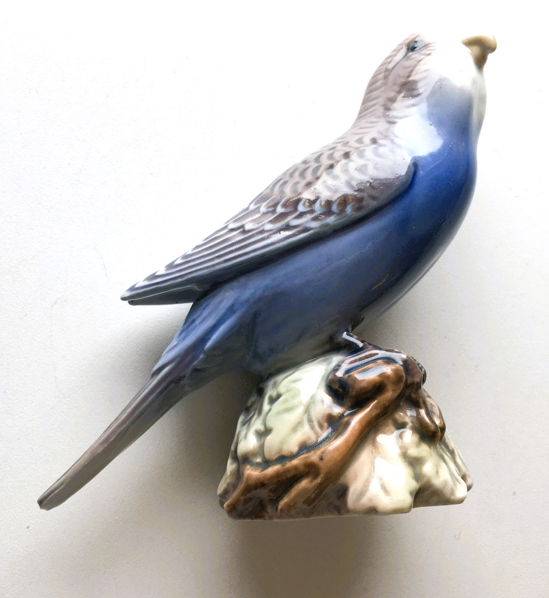 Dahl Jensen Figurine; Rare Blue Budgie or Parakeet #1308; Danish ...