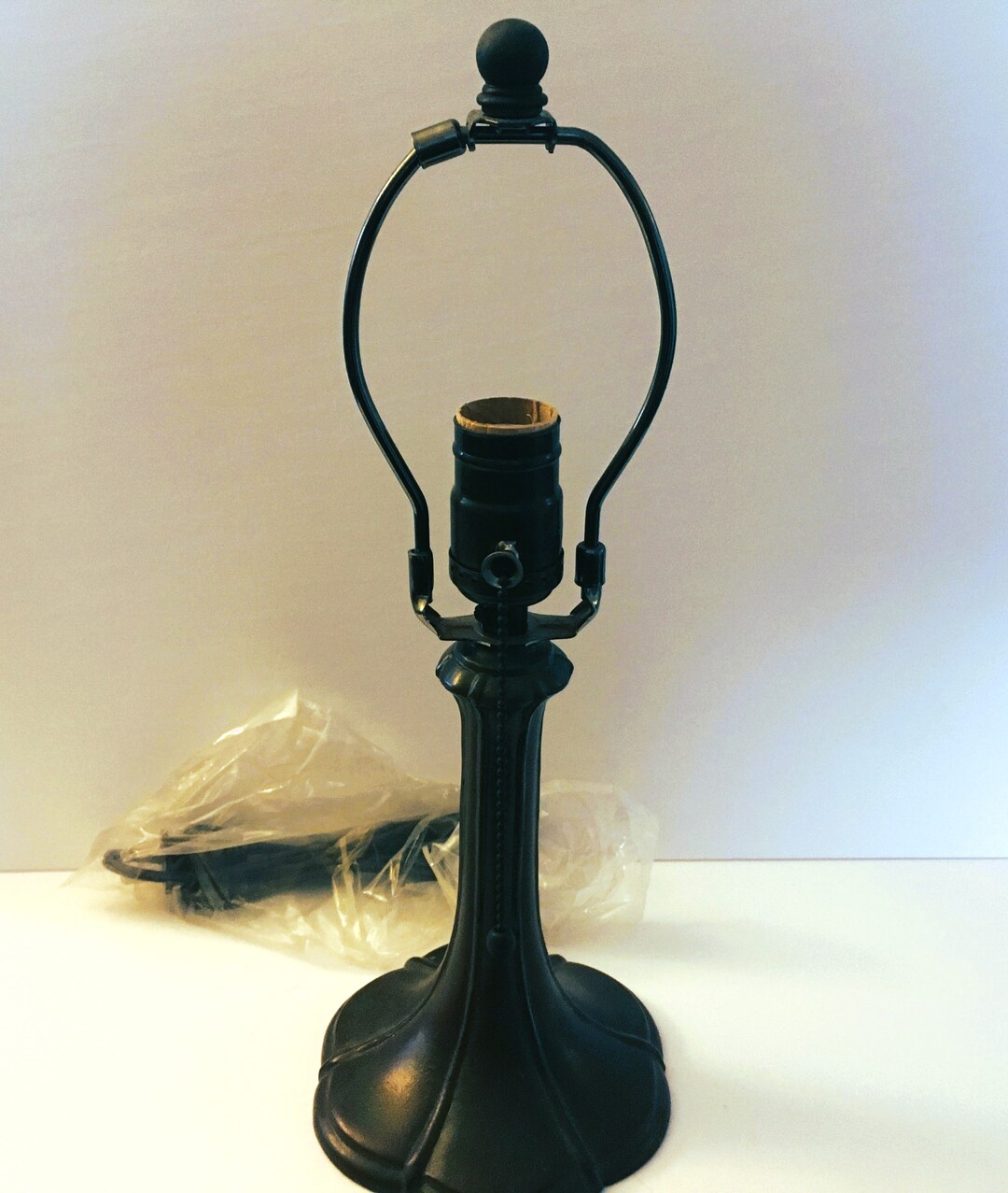 Stained Glass Lamp Basenouveau Petal Bronze Lamp Basemintdestash - Etsy