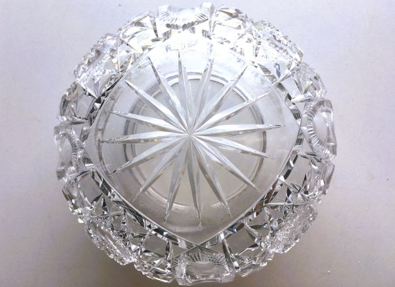 Vintage Cut Crystal Powder Jar|Clear Cut Crystal|Face… - Gem
