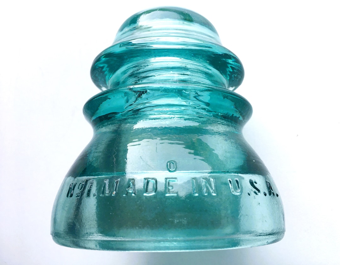 Vintage Glass Electrical Insulator|whitall Glass Co.|aqua Glass ...