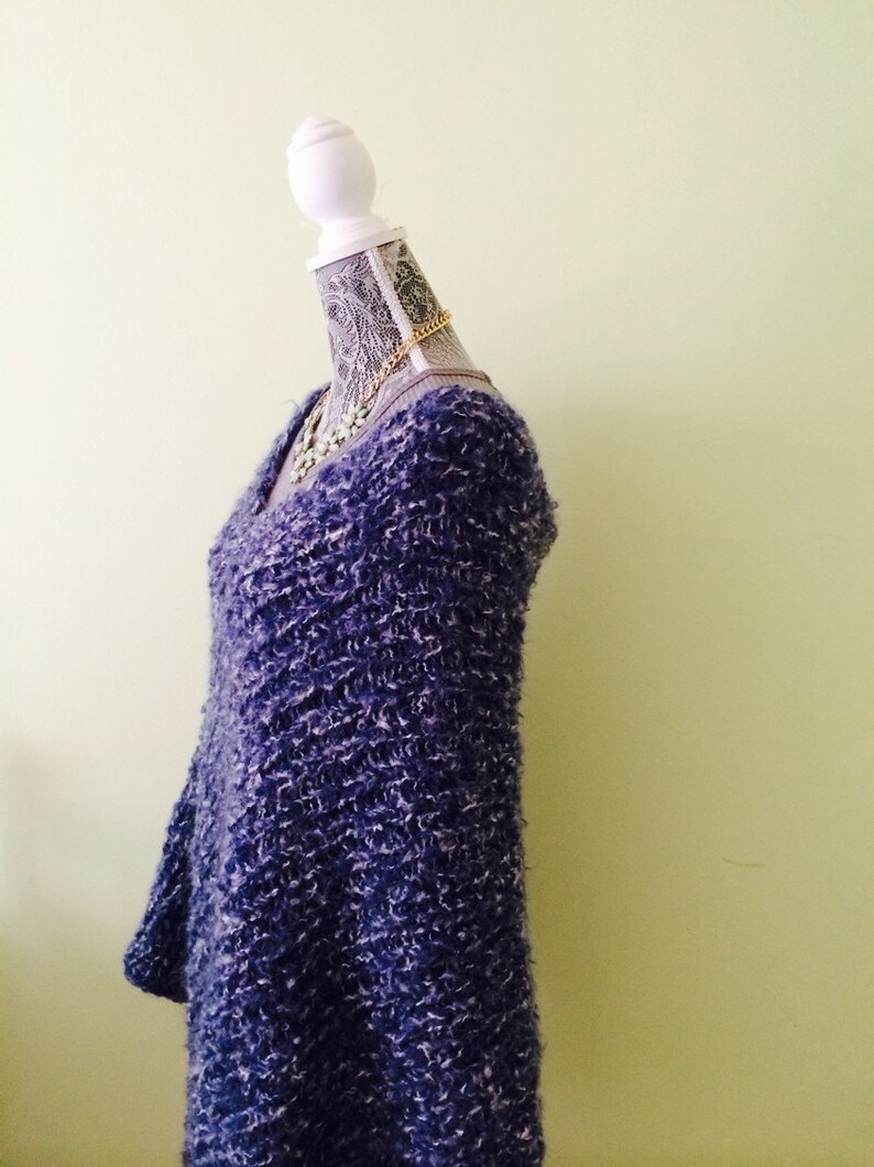 Blue Poncho hand Knit Poncho Lightweight Poncho bulky - Etsy