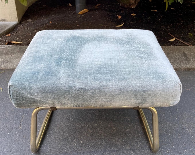 Vintage Adjustable Blue Footstool, Mid Century Ottoman - Etsy