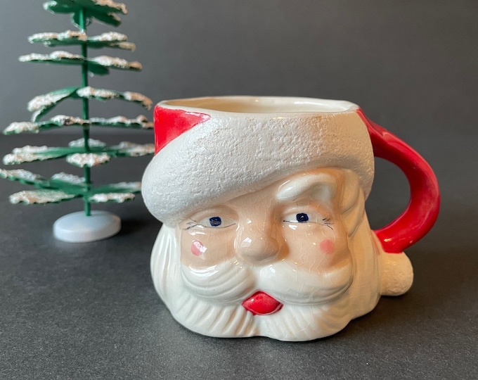 Vintage 1973 Ceramic Santa Mug - Repaired - Etsy