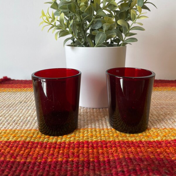 Red Glass Candle - Etsy