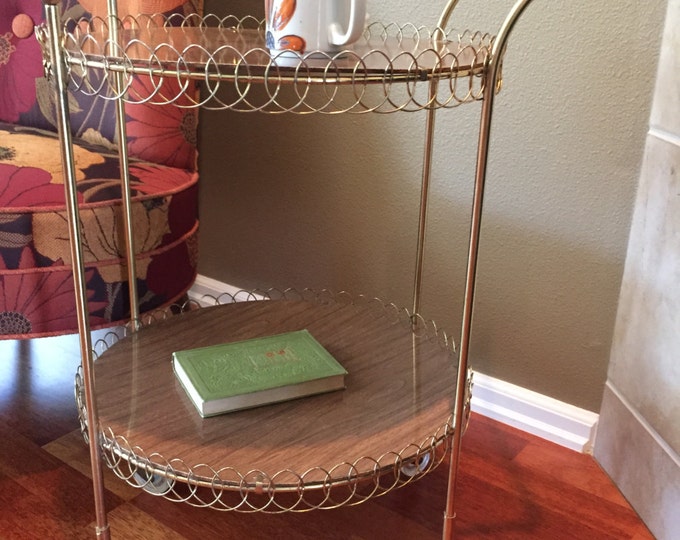 Mid Century Bar Cart, Rolling Cart, Tea Cart, Serving Cart, Two Shelf ...
