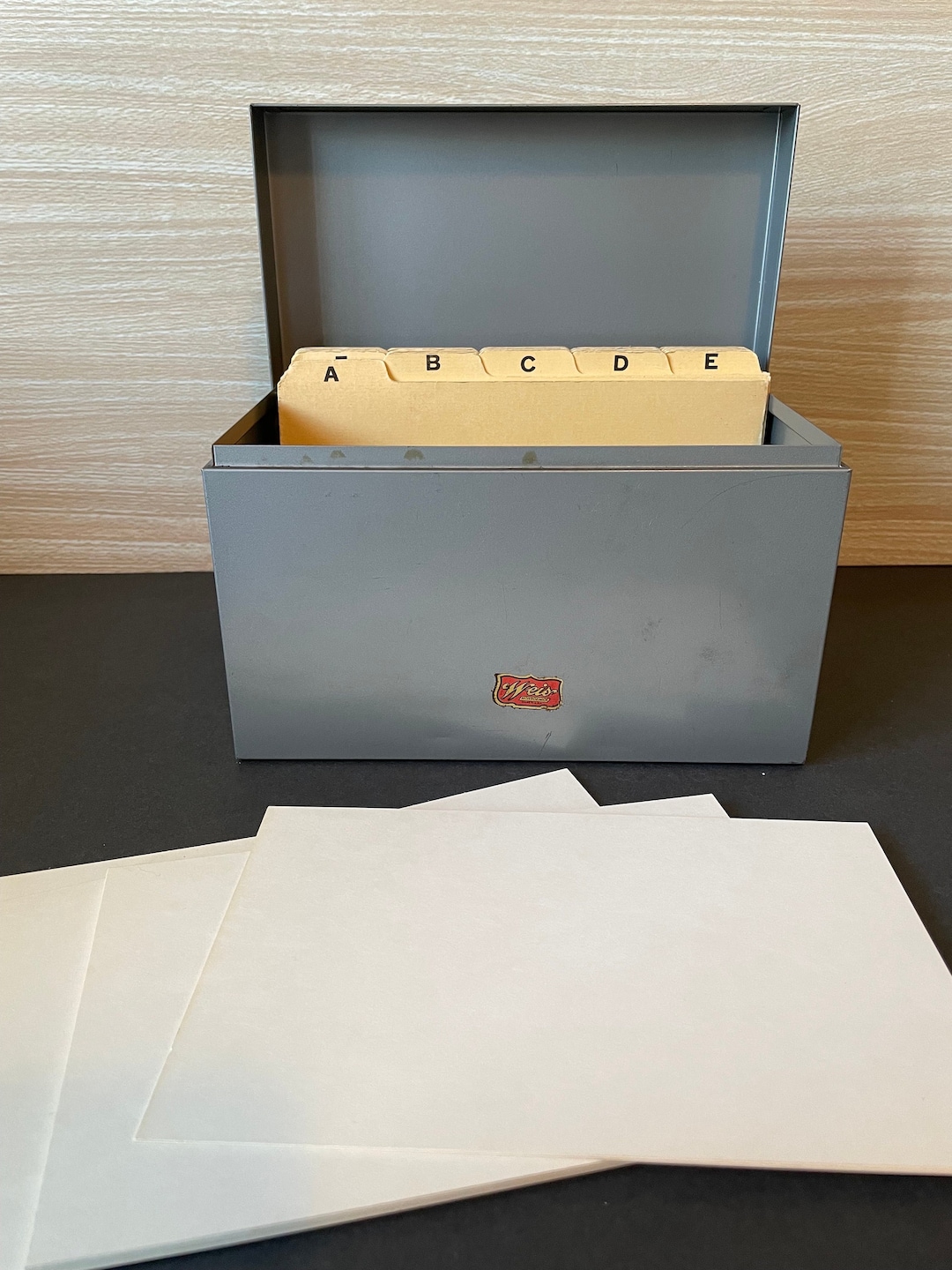 Vintage Weis Metal Large Card File Box - Etsy