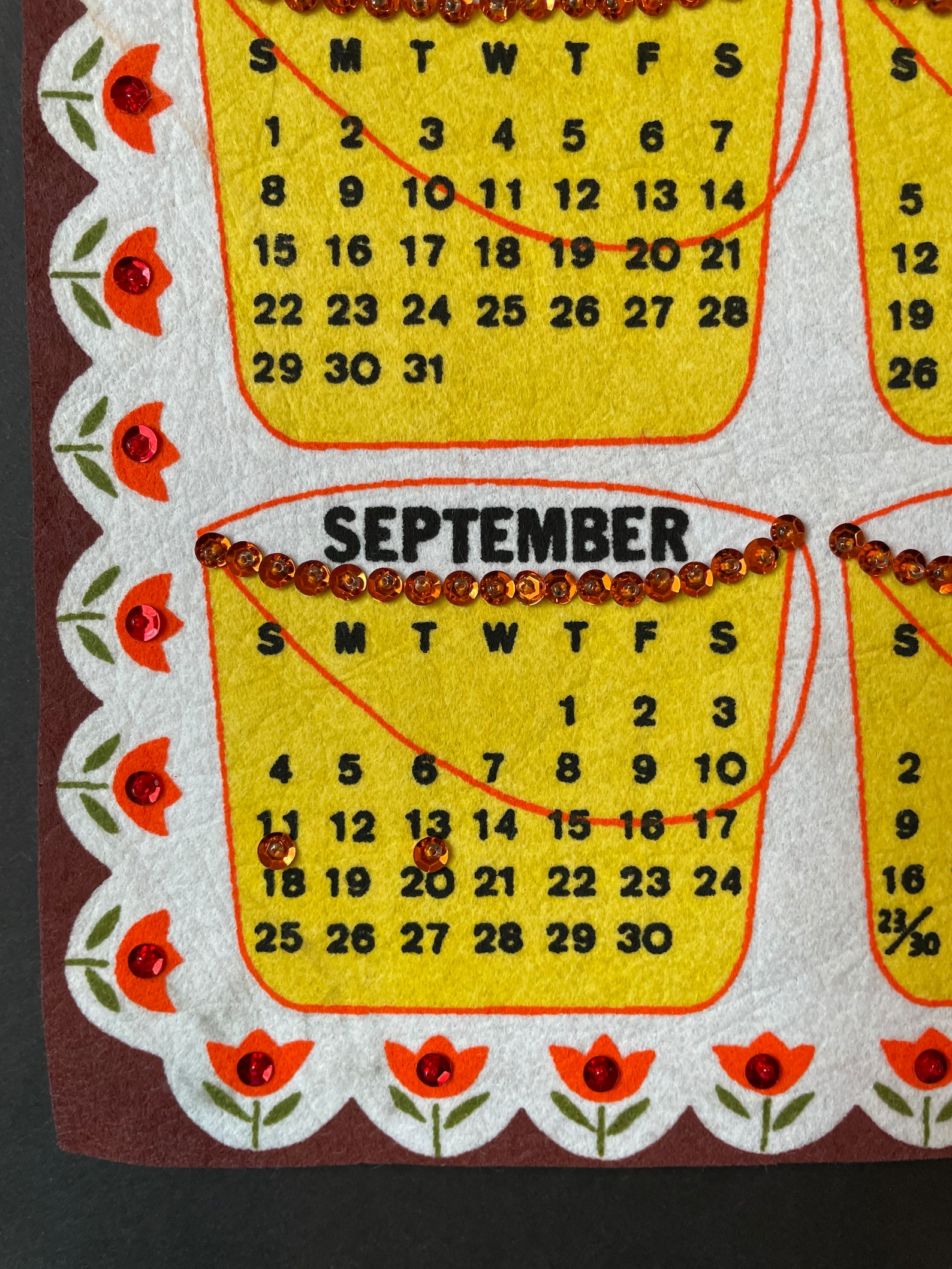 Vintage 1983 Sequins Wall Calendar housework is the - Etsy