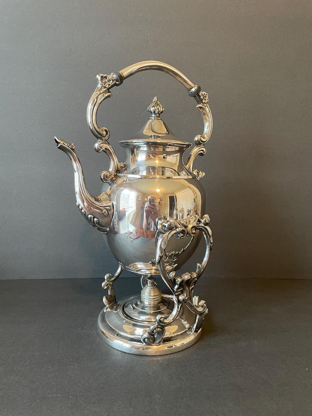 Vintage Sheridan Silver on Copper Tipping Teapot or Coffee Pot With ...