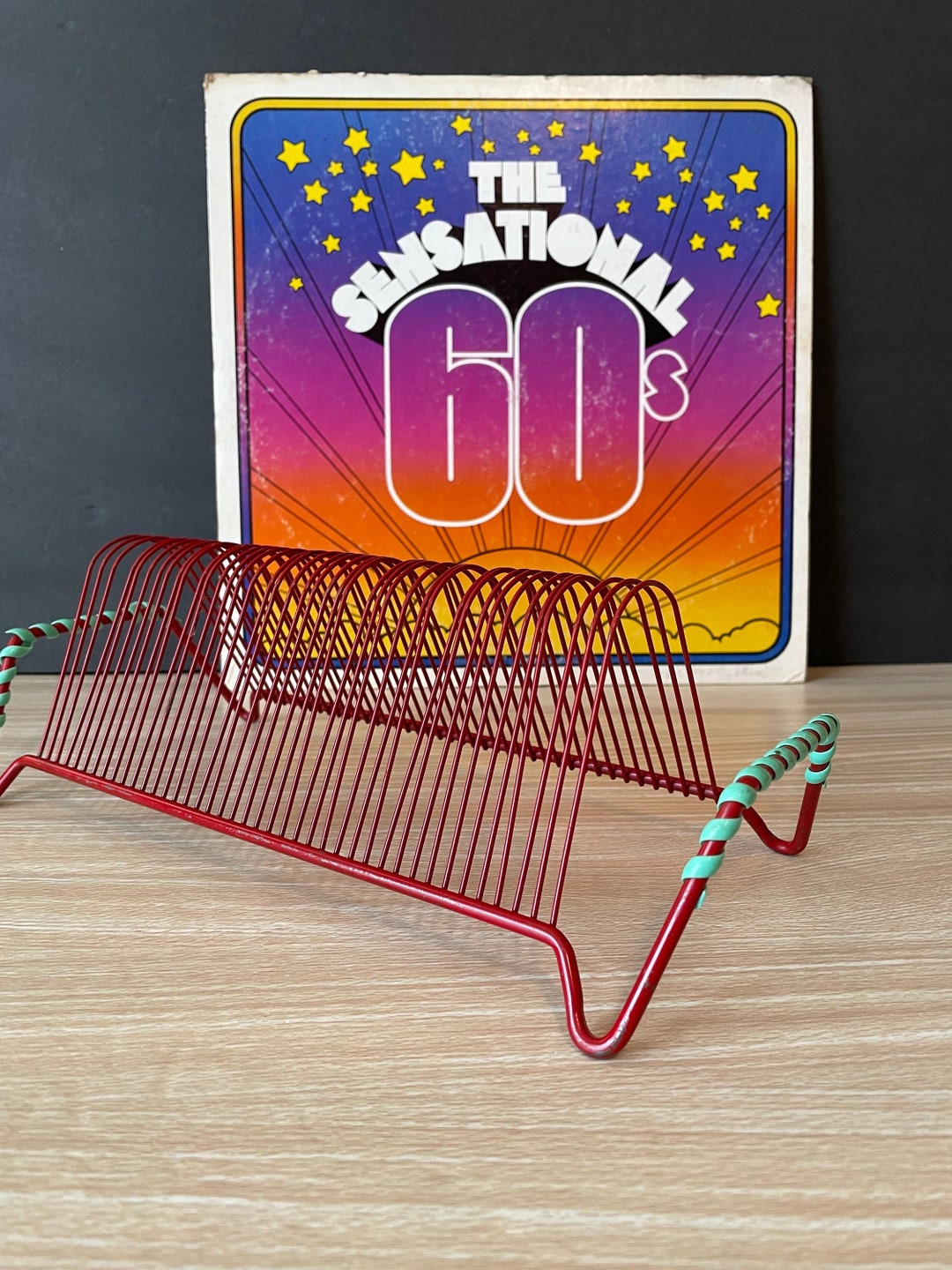 Vintage Red Metal 45 Record Holder, Holds 40 Records - Etsy