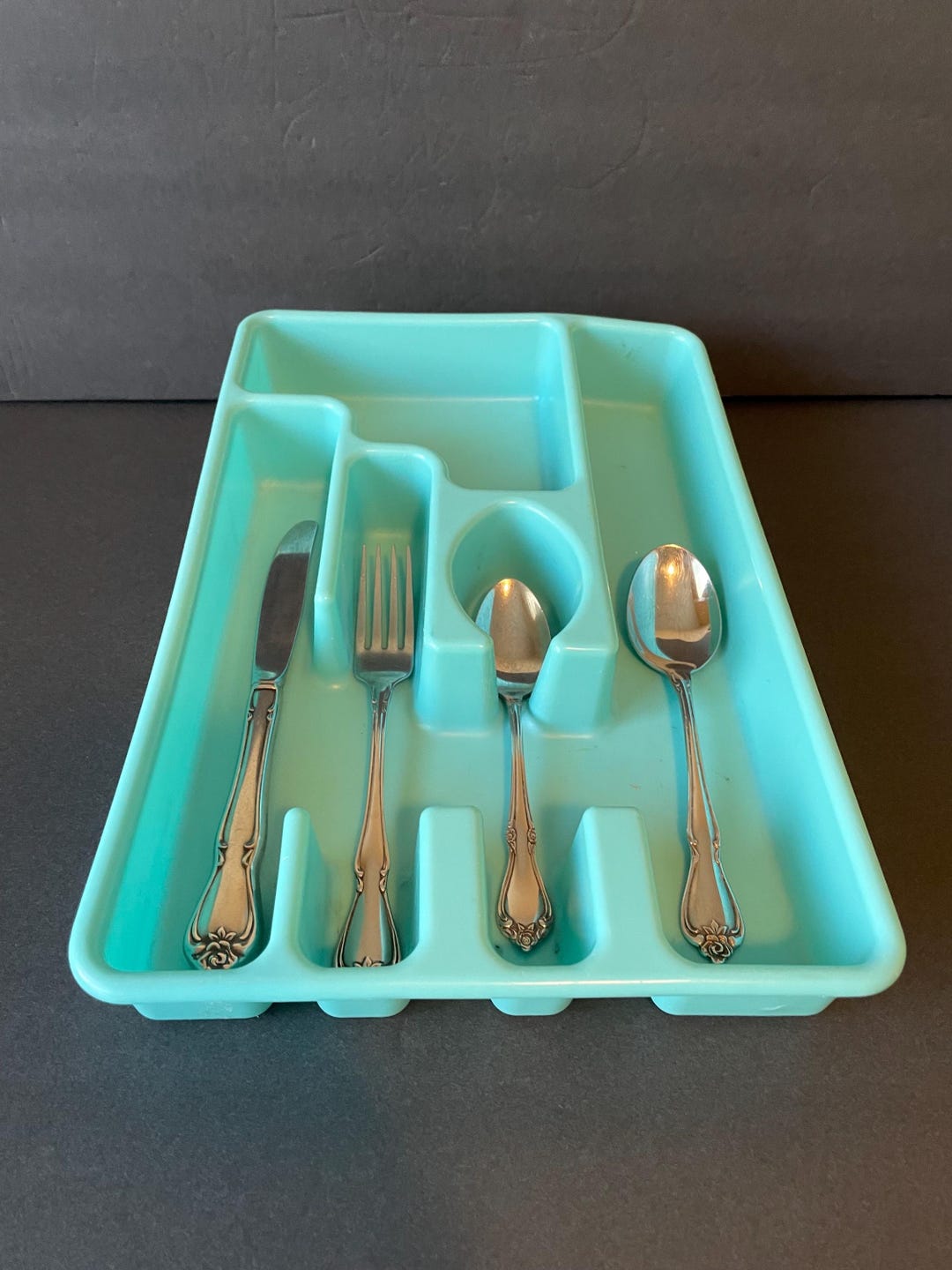 Vintage Turquoise Rubbermaid Silverware Tray - Etsy