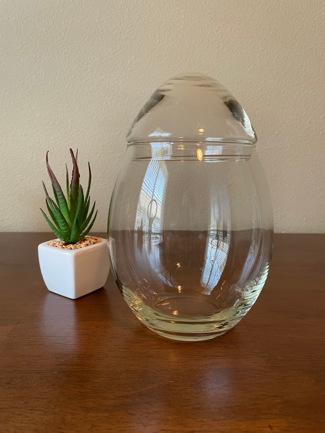 Vintage Large Apothecary Glass Jar, Egg Shaped Jar, Terrarium Jar - Etsy