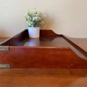 Vintage Large Wood Desk Organizer With Brass Corners Size 23" X 15" - Etsy