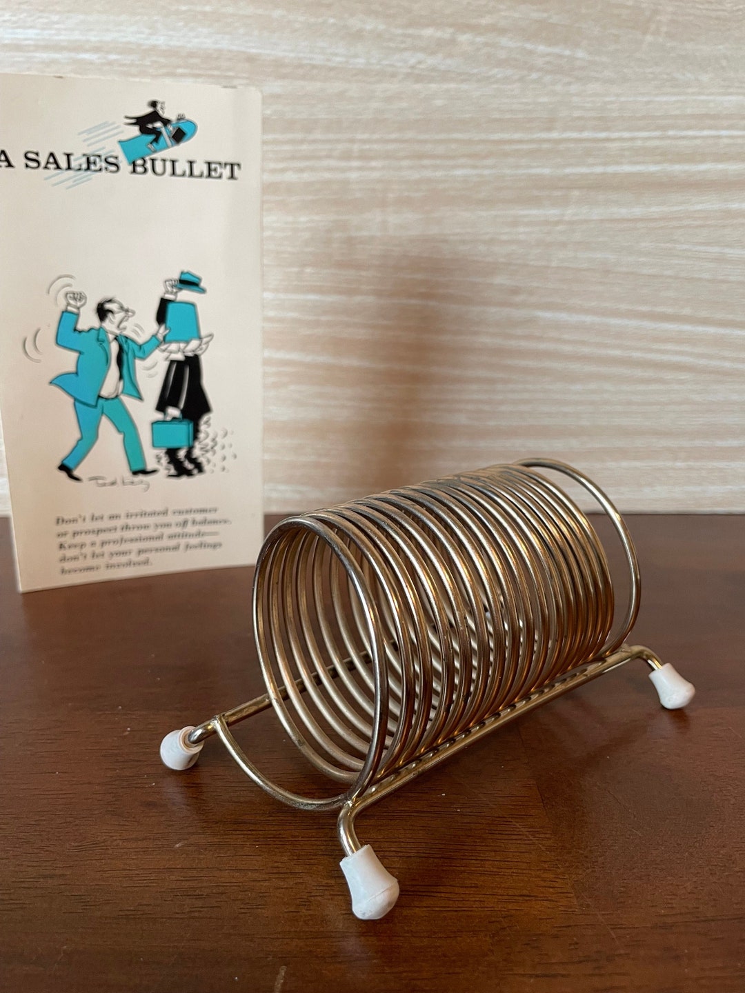 Vintage MCM Gold Spiral Letter Holder, Metal Note Holder - Etsy