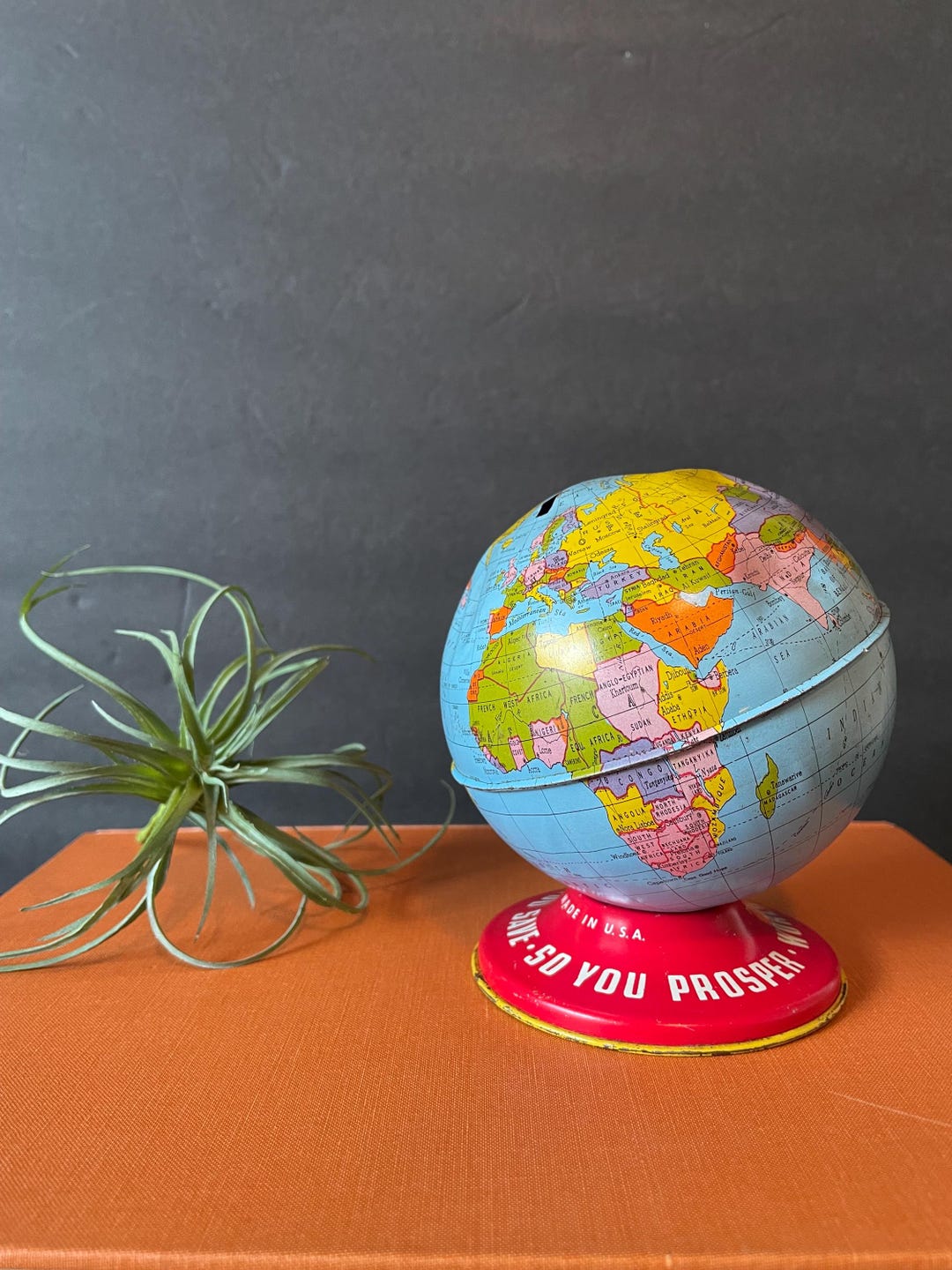 Vintage Small World Globe Coin Bank, Ohio Art Company Piggy Bank - Etsy
