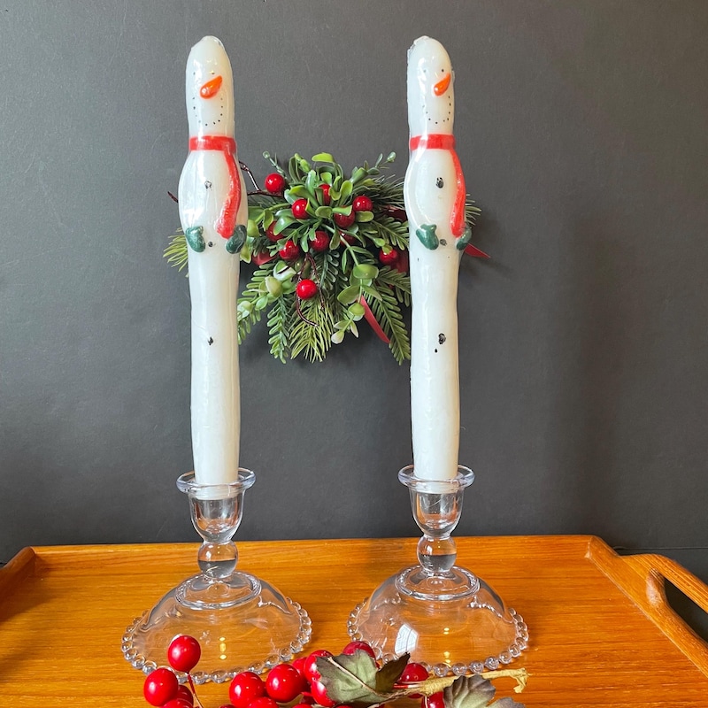 Vintage Snowman Tapers - Etsy