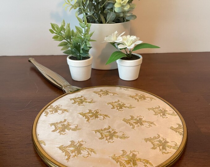 Vintage Mid Century Hand Held Gold Mirror - Etsy