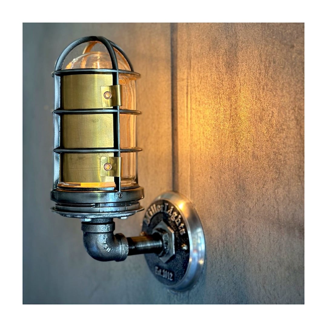 Steampunk Brass Reflector Wall Sconce Directional Light Fixture ...