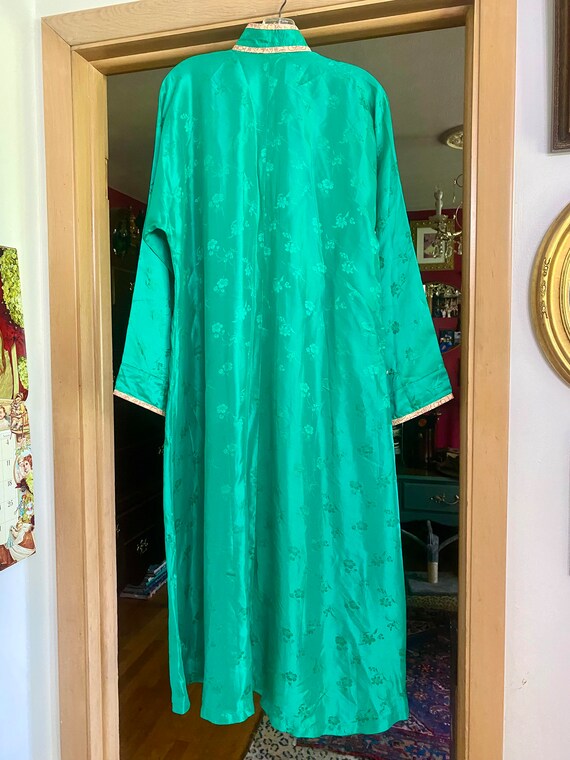 Emerald Green Silk Mongolian Robe Knot Tie Wrap Closu… - Gem