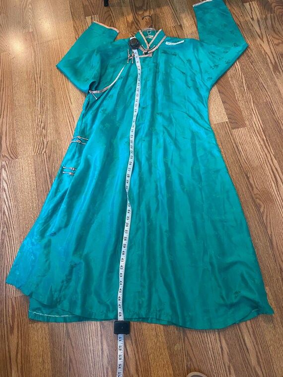 Emerald Green Silk Mongolian Robe Knot Tie Wrap Closu… - Gem