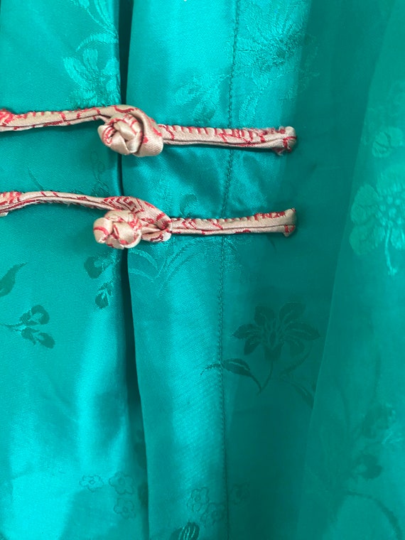 Emerald Green Silk Mongolian Robe Knot Tie Wrap Closu… - Gem