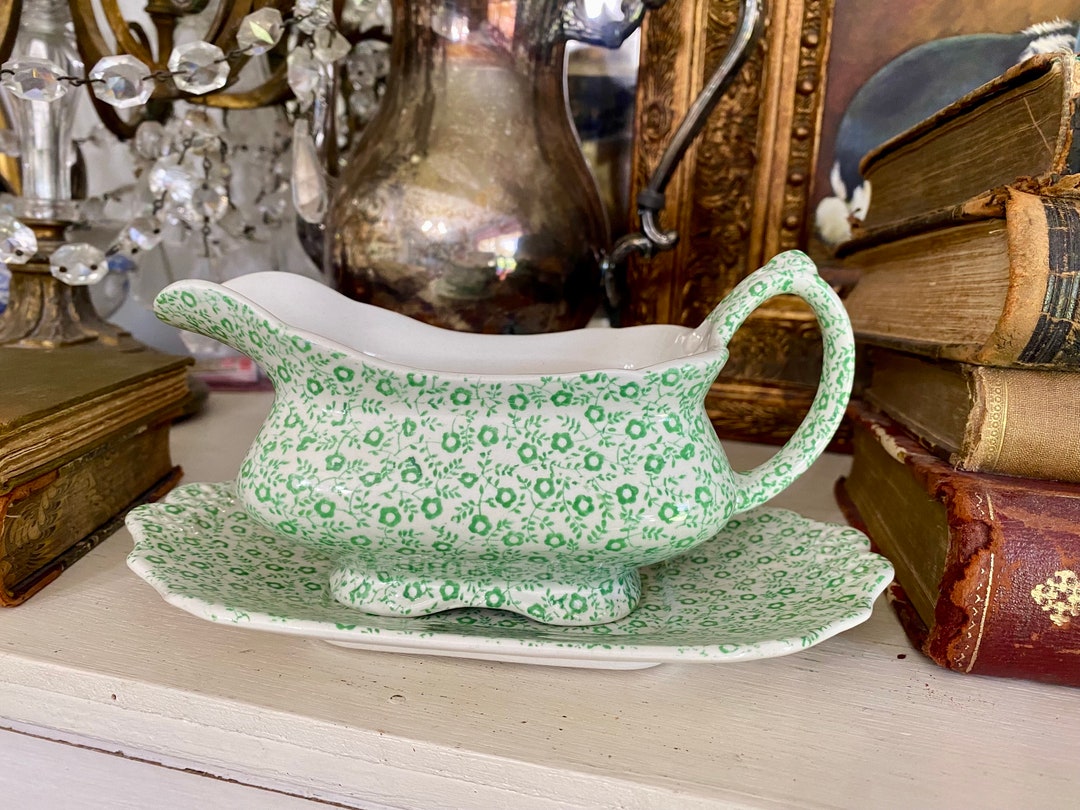 Burleigh Staffordshire Felicity Green Calico Pattern England ...