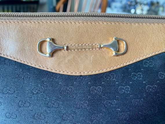 Vintage Gucci Horse Bit Canvas Leather Shoulder Bag A… - Gem