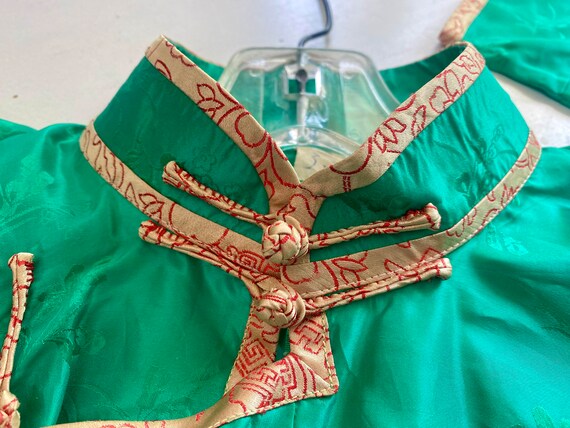 Emerald Green Silk Mongolian Robe Knot Tie Wrap Closu… - Gem