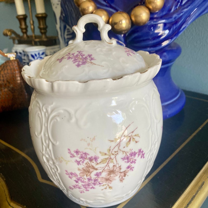 Antique Biscuit Jar - Etsy