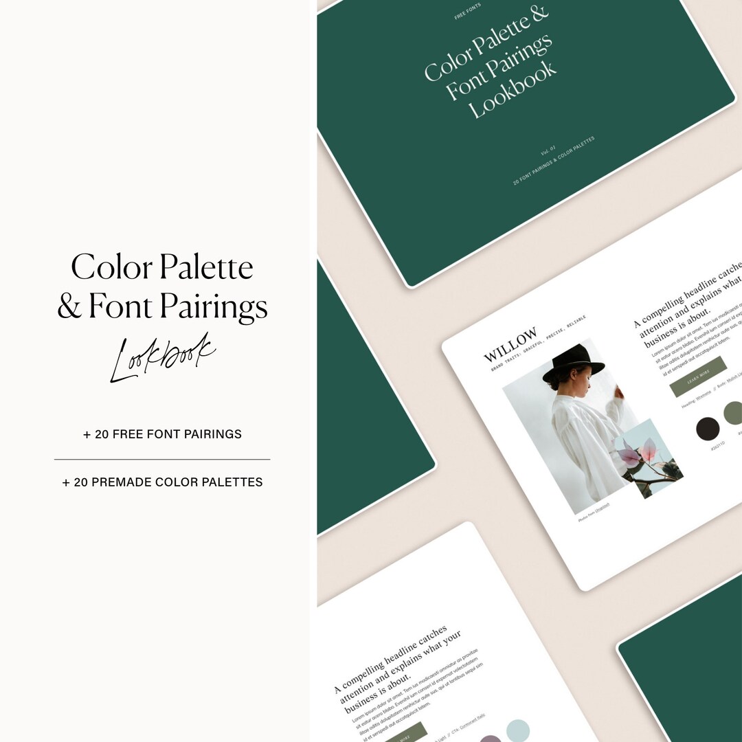 Font Pairing & Color Palette Lookbook Vol. 01 - Etsy