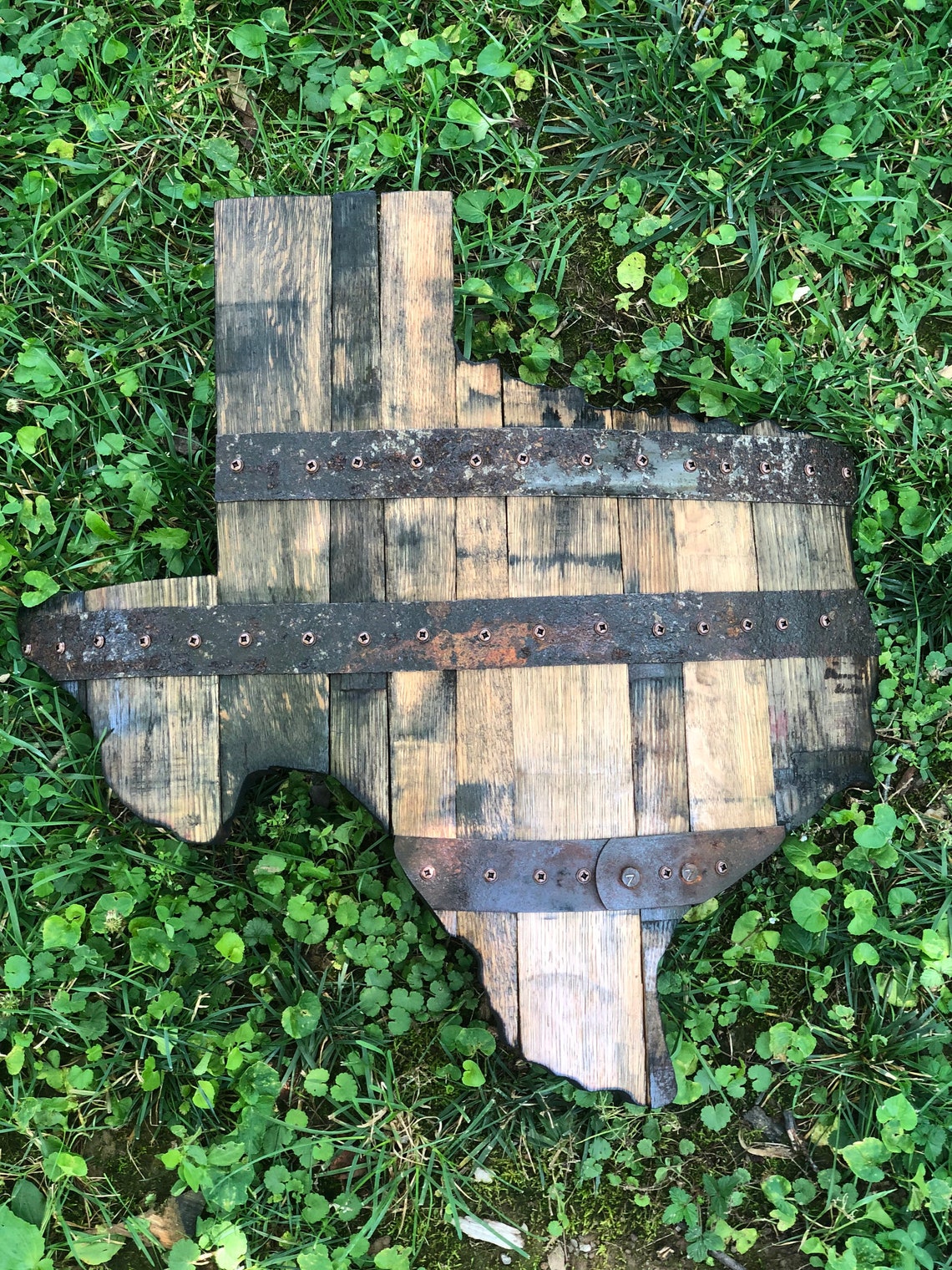2 Texas State Bourbon Barrel Wood Cutout With Rings - Etsy