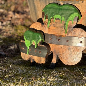1’ Waxed Shamrock Bourbon Barrel Wood Cutout With Rings - Etsy