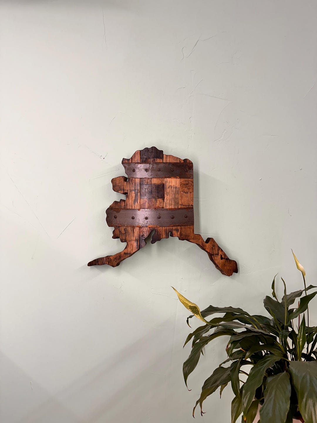 Alaska State 18” Bourbon Barrel Wood Cutout With Rings - Etsy