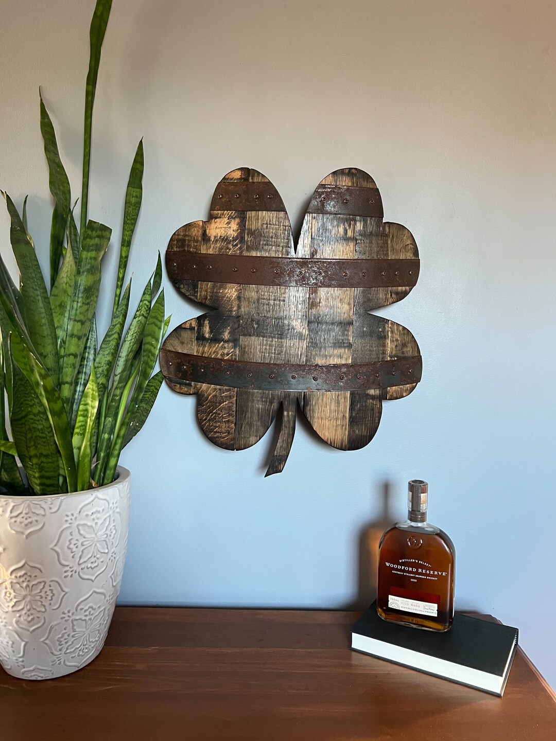 2’ 4 Leaf Clover Bourbon Barrel Wood Cutout With Rings - Etsy