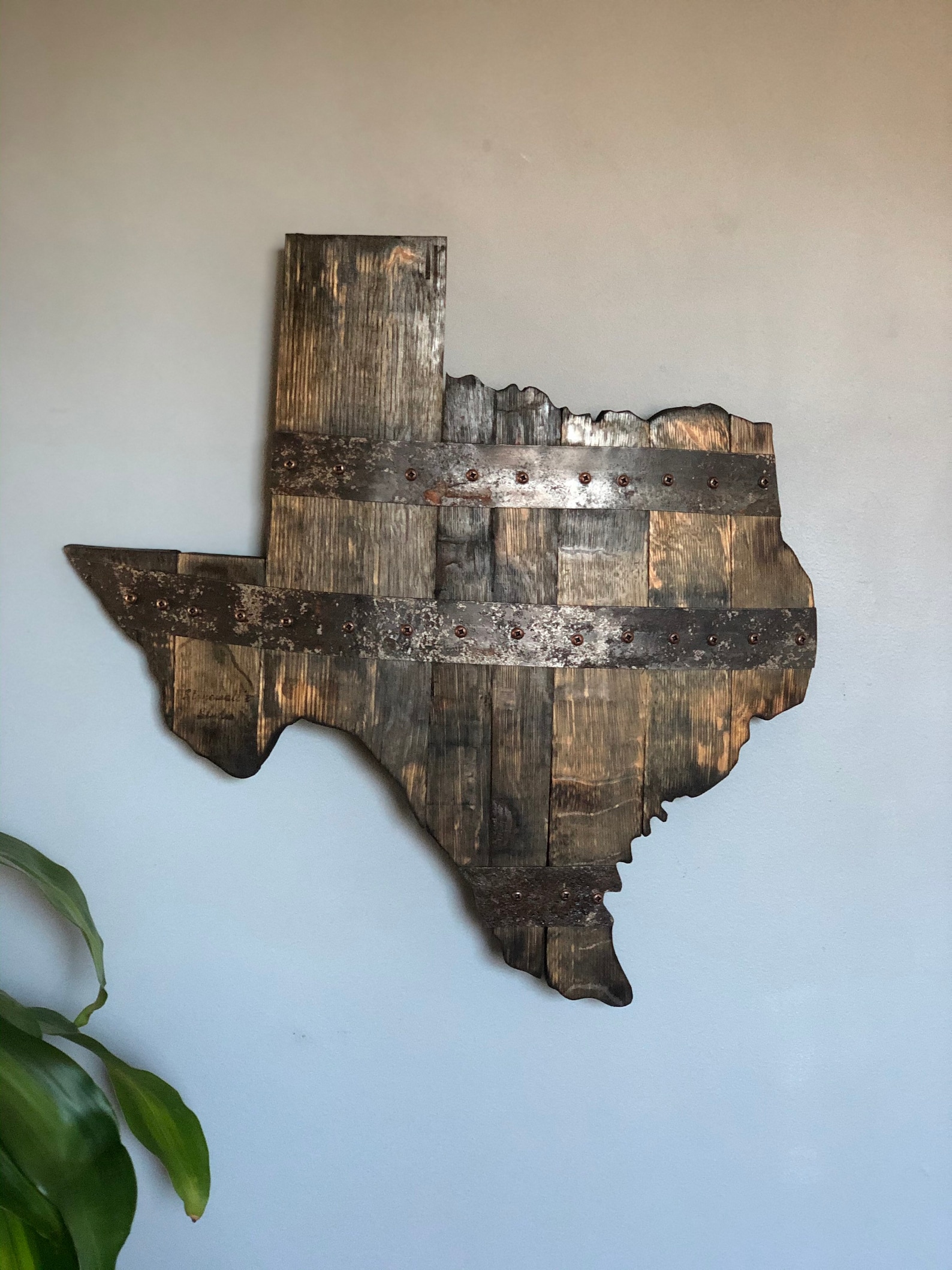 2 Texas State Bourbon Barrel Wood Cutout With Rings - Etsy