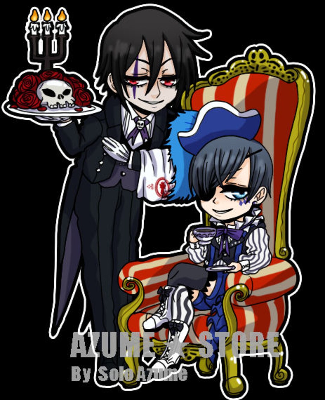 Black Butler Acrylic Charm - Etsy