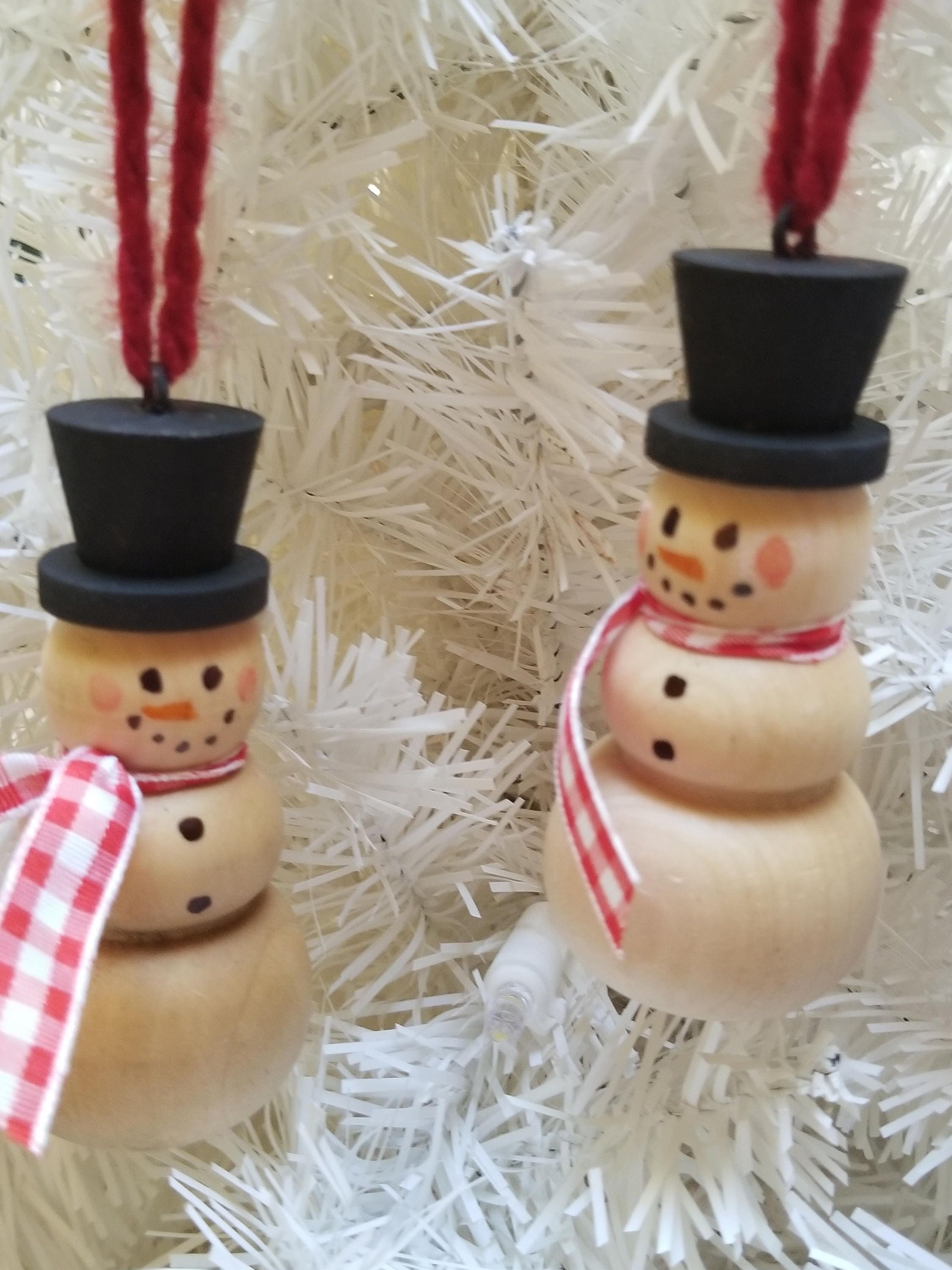 Snowman Christmas Ornament Christmas Tree Ornament Wooden | Etsy