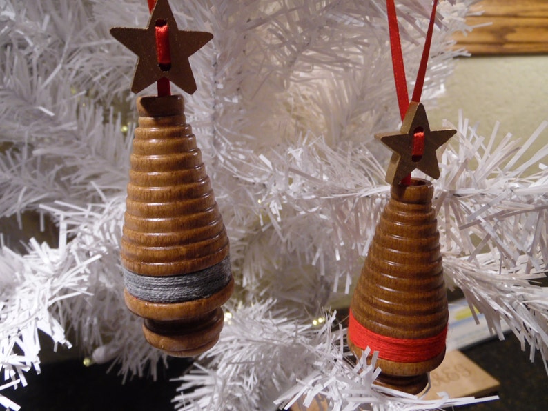 Wooden Bobbin Christmas Ornament, Christmas Tree Ornament, Wooden ...