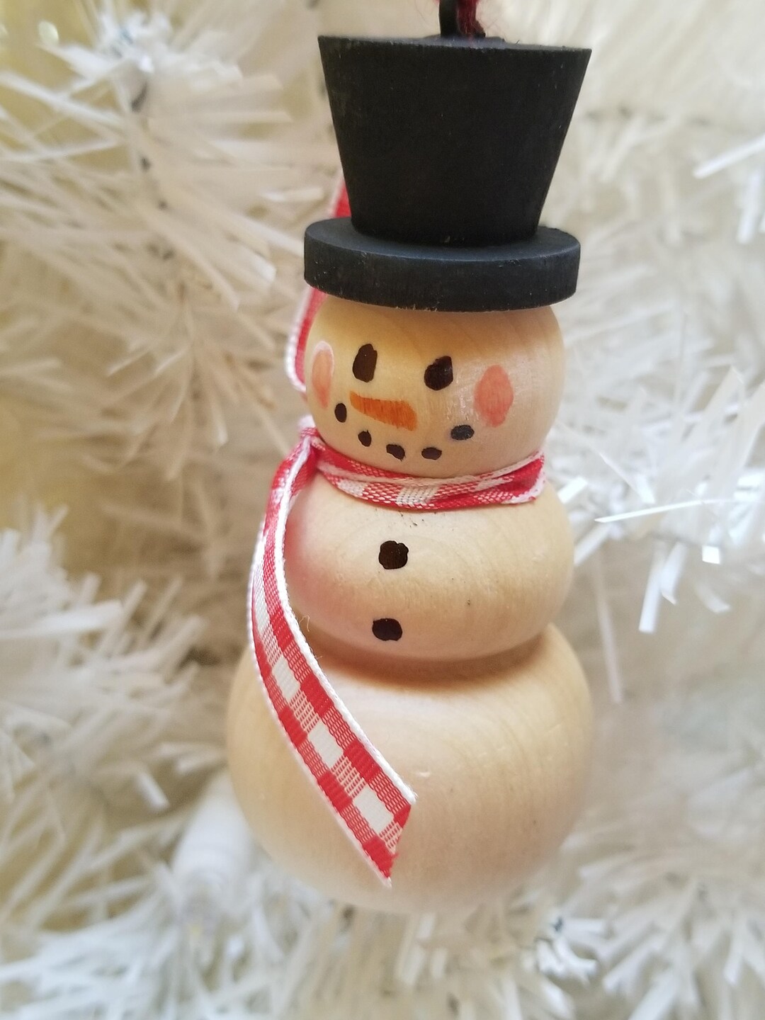 Snowman Christmas Ornament, Christmas Tree Ornament, Wooden Ornament ...