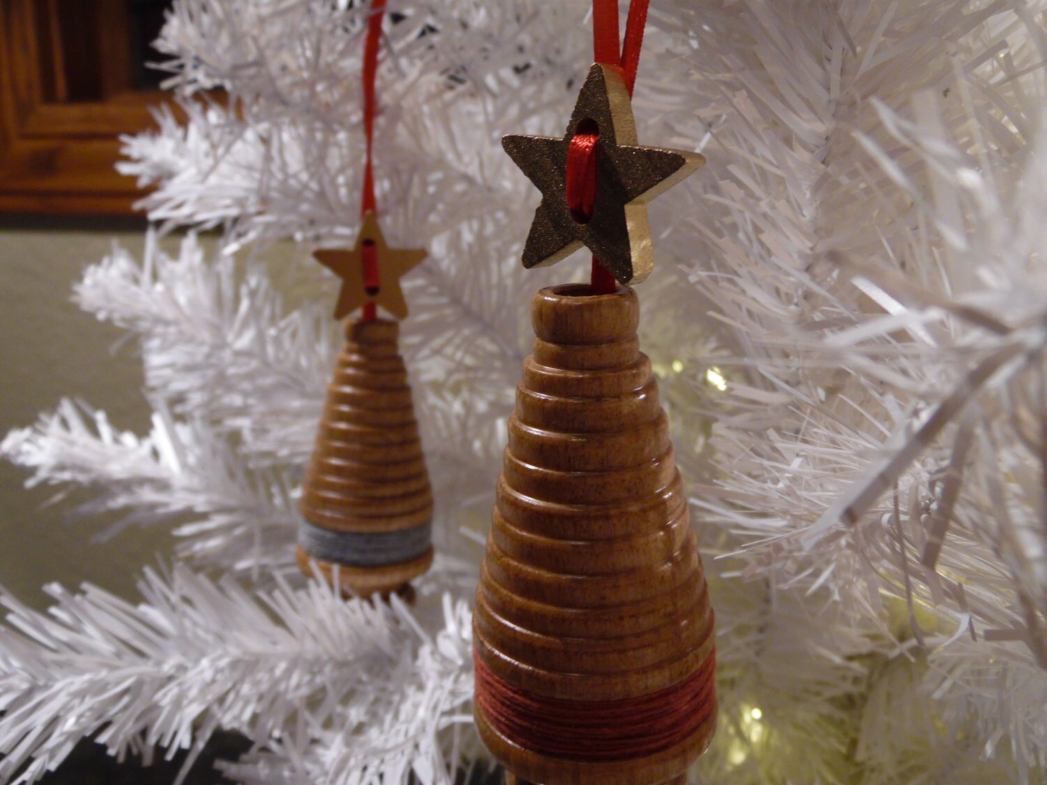 Wooden Bobbin Christmas Ornament, Christmas Tree Ornament, Wooden ...