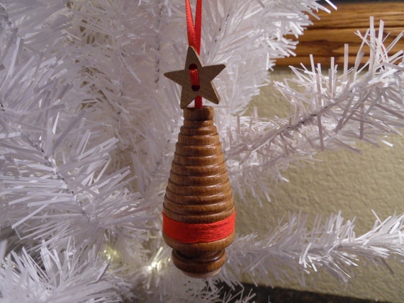 Wooden Bobbin Christmas Ornament Christmas Tree Ornament | Etsy