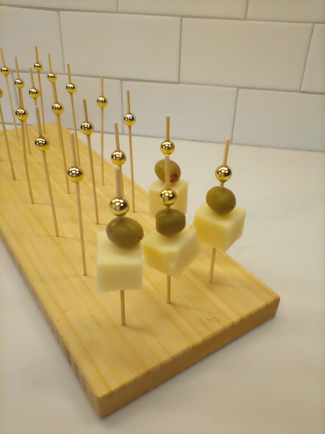 Appetizer Skewer Serving Board, Charcuterie Board, Bamboo Board ...