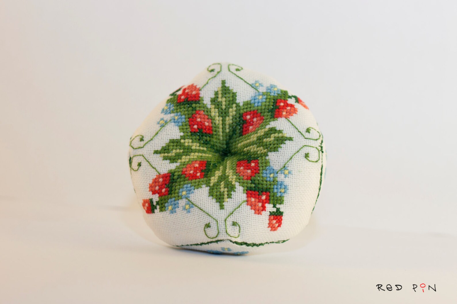 PIN CUSHION With Cross Stitch Strawberries - Etsy